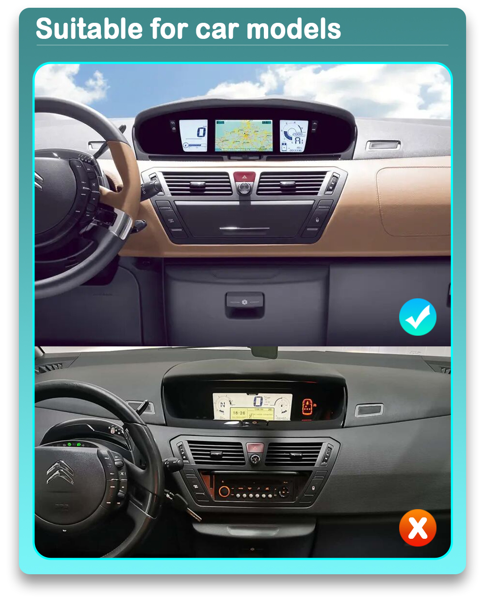 Iceboxauto OEM Radios for Citroen C4 Picasso 2006-13, Radio Navi ...